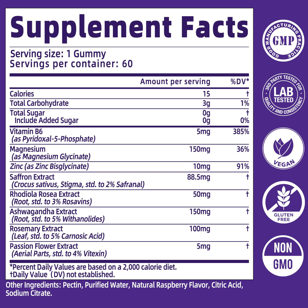 Delicious saffron gummies for overall vitality