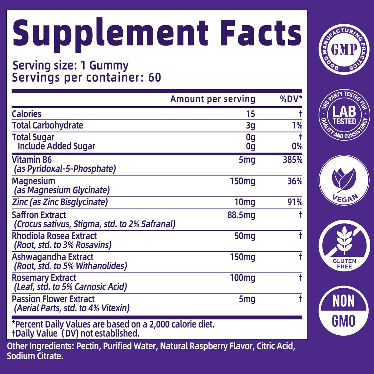 Delicious saffron gummies for overall vitality