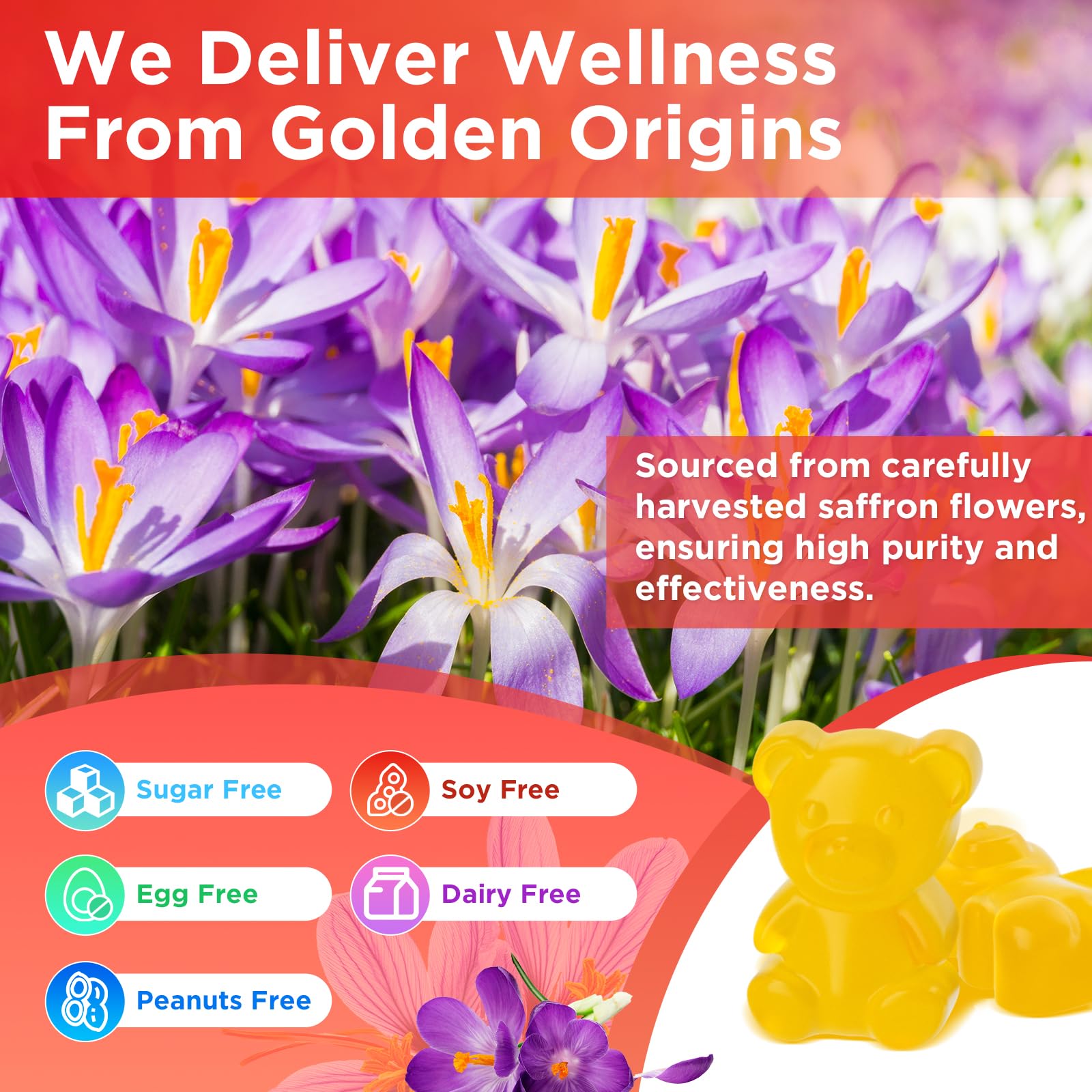 Delicious saffron gummy multivitamins