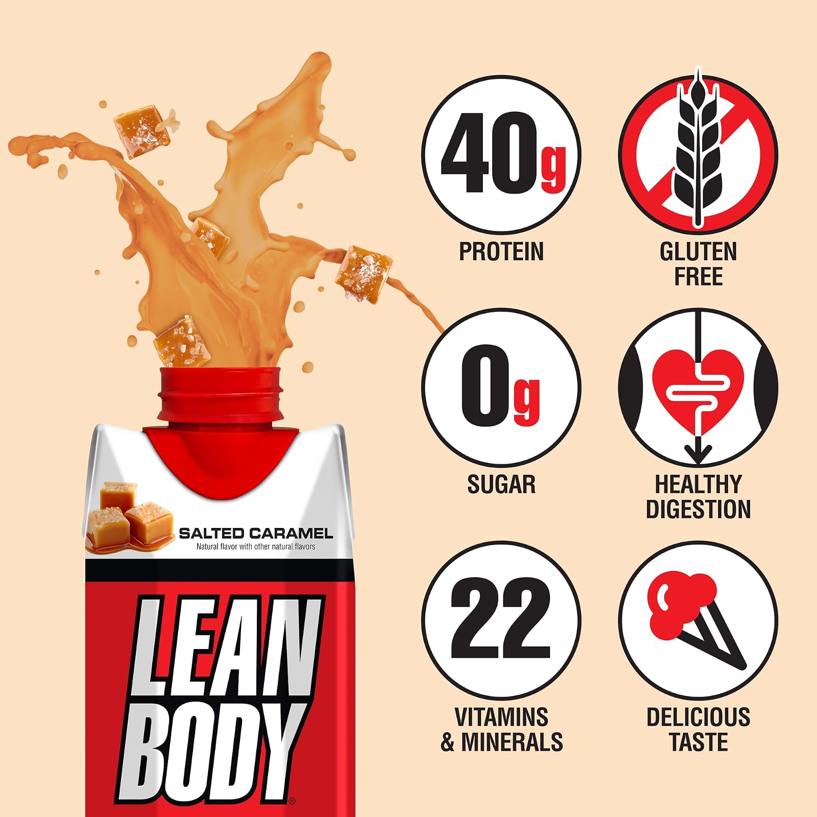 Delicious salted caramel flavour protein drink