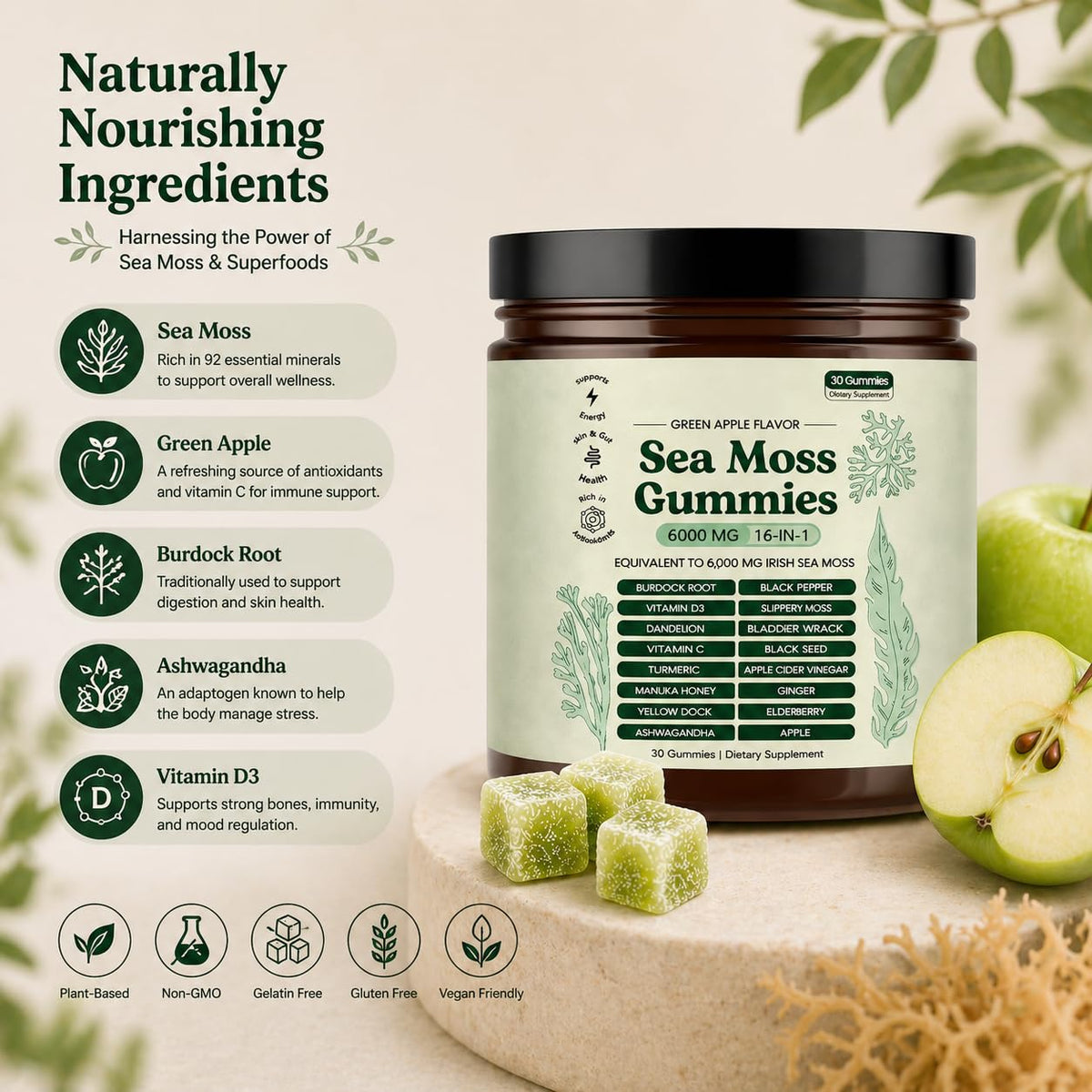 Delicious sea moss gummies for health
