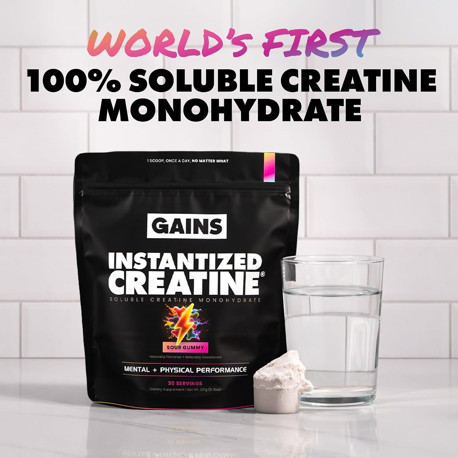Delicious sour gummy creatine