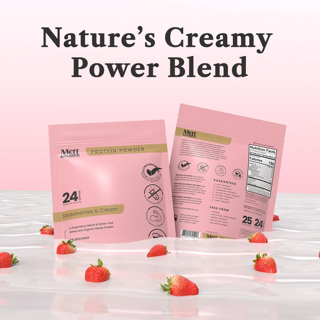 delicious strawberries and cream protein blend