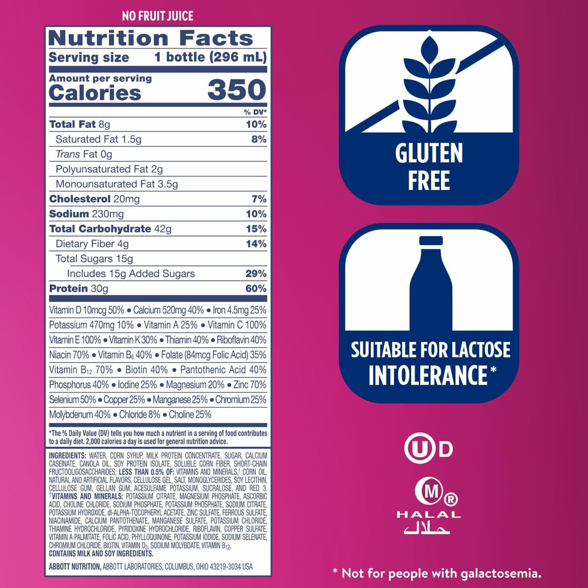 Delicious strawberry flavour nutrition drink