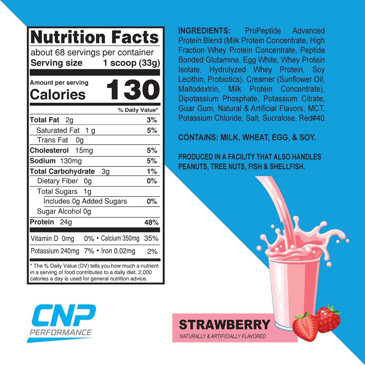 delicious strawberry flavour protein supplement