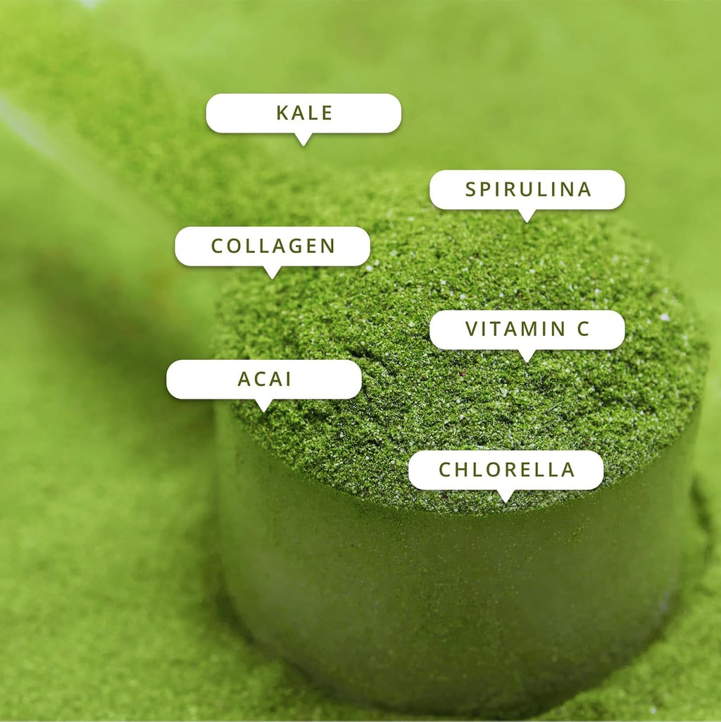 Delicious strawberry greens powders drink mix