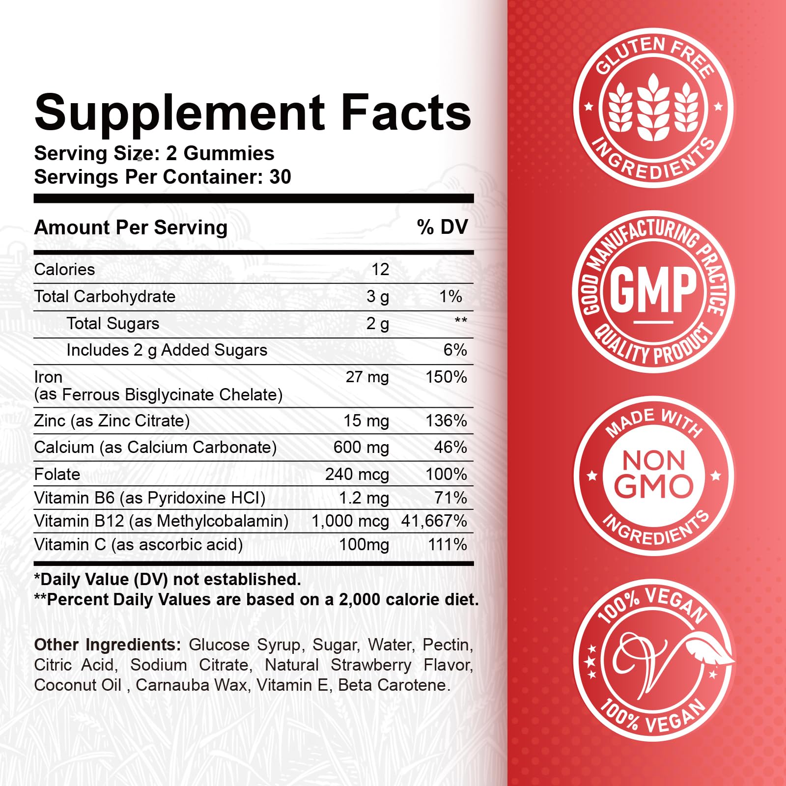 Delicious strawberry iron supplement