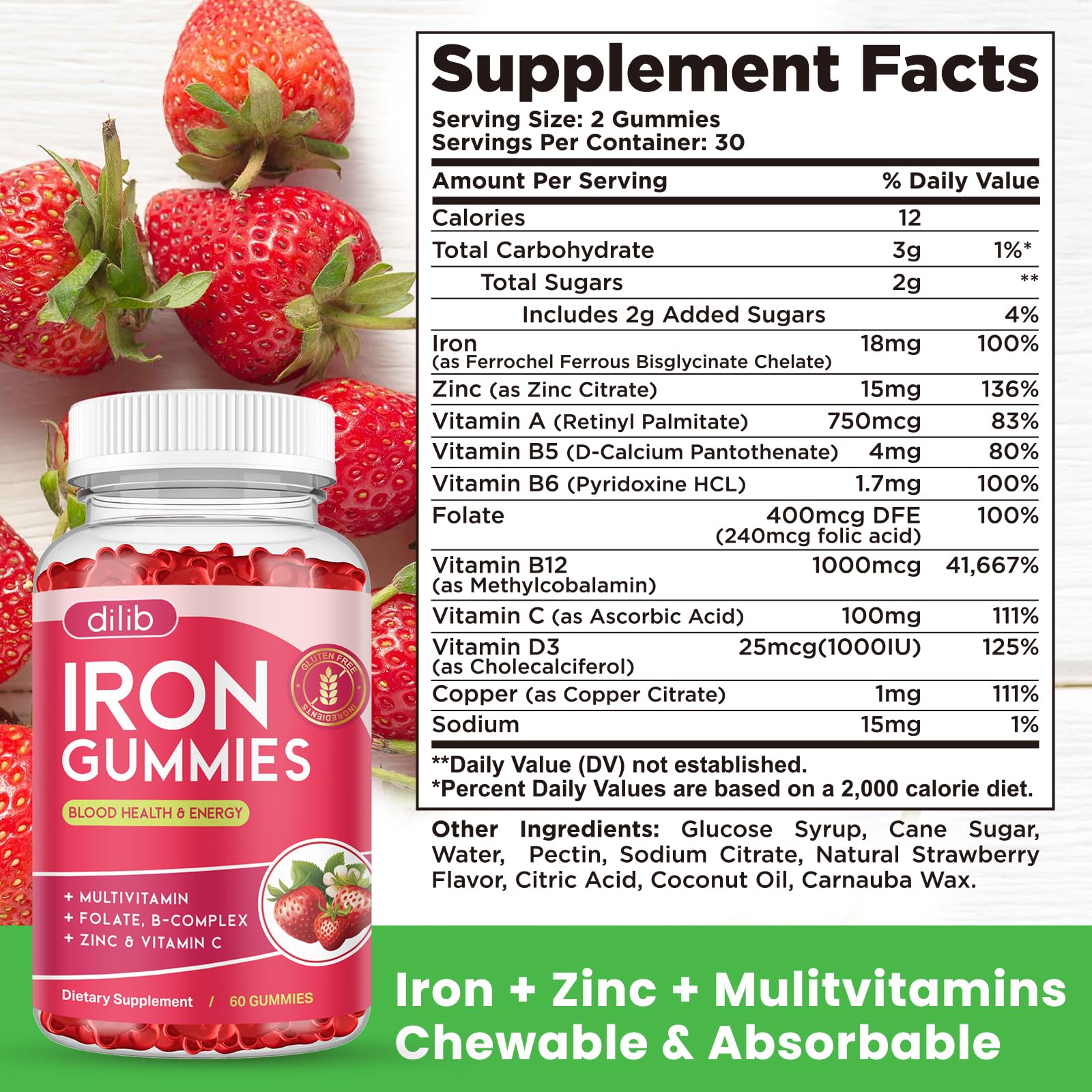 delicious strawberry iron vitamins