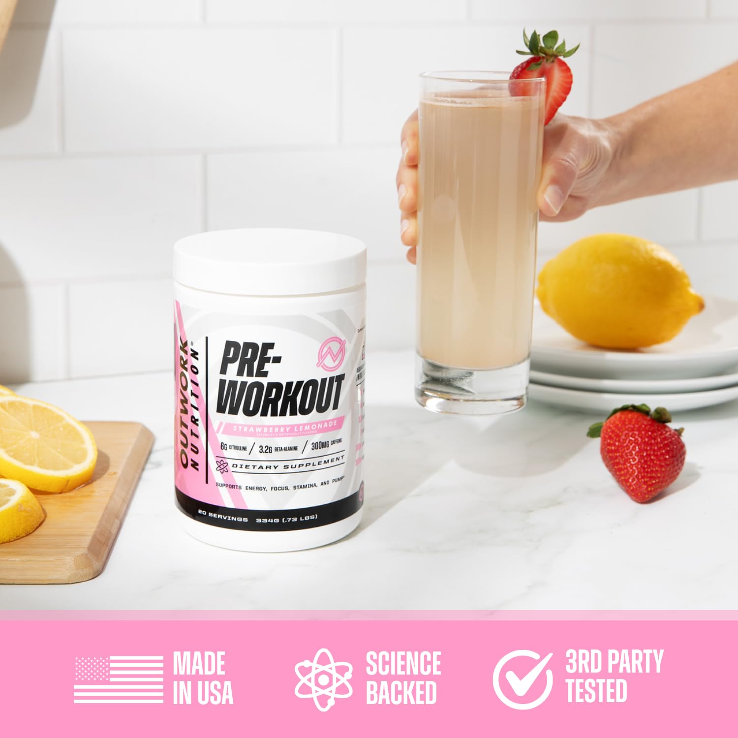 delicious strawberry lemonade pre-workout