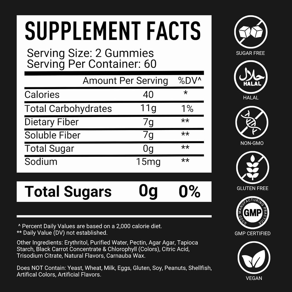 delicious sugar free fiber gummy vitamins
