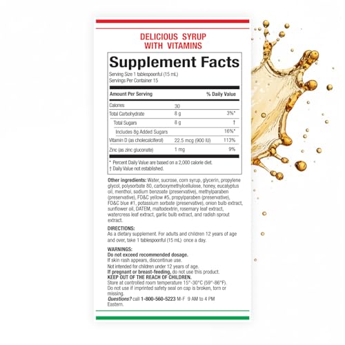 Delicious syrup for daily vitamins