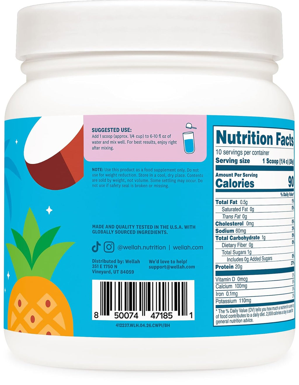 Delicious tropical flavour whey isolate