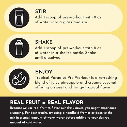 delicious tropical pre-workout drink mix