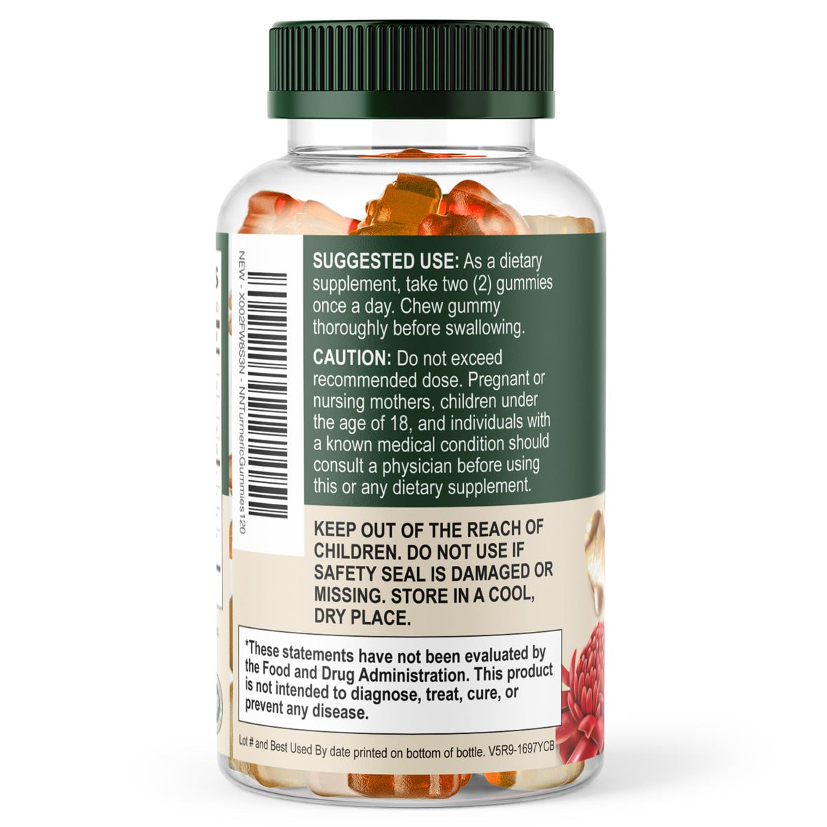 Delicious turmeric curcumin gummies for adults