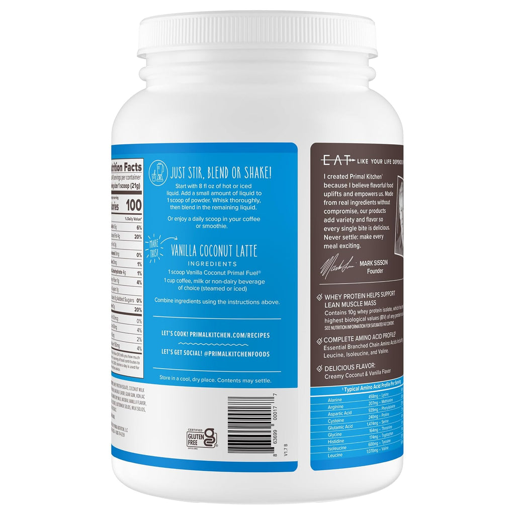 delicious vanilla coconut whey protein