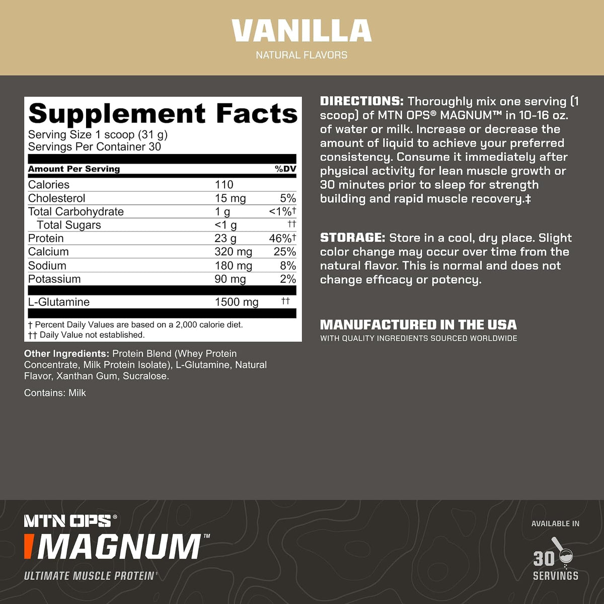 delicious vanilla flavour protein supplement