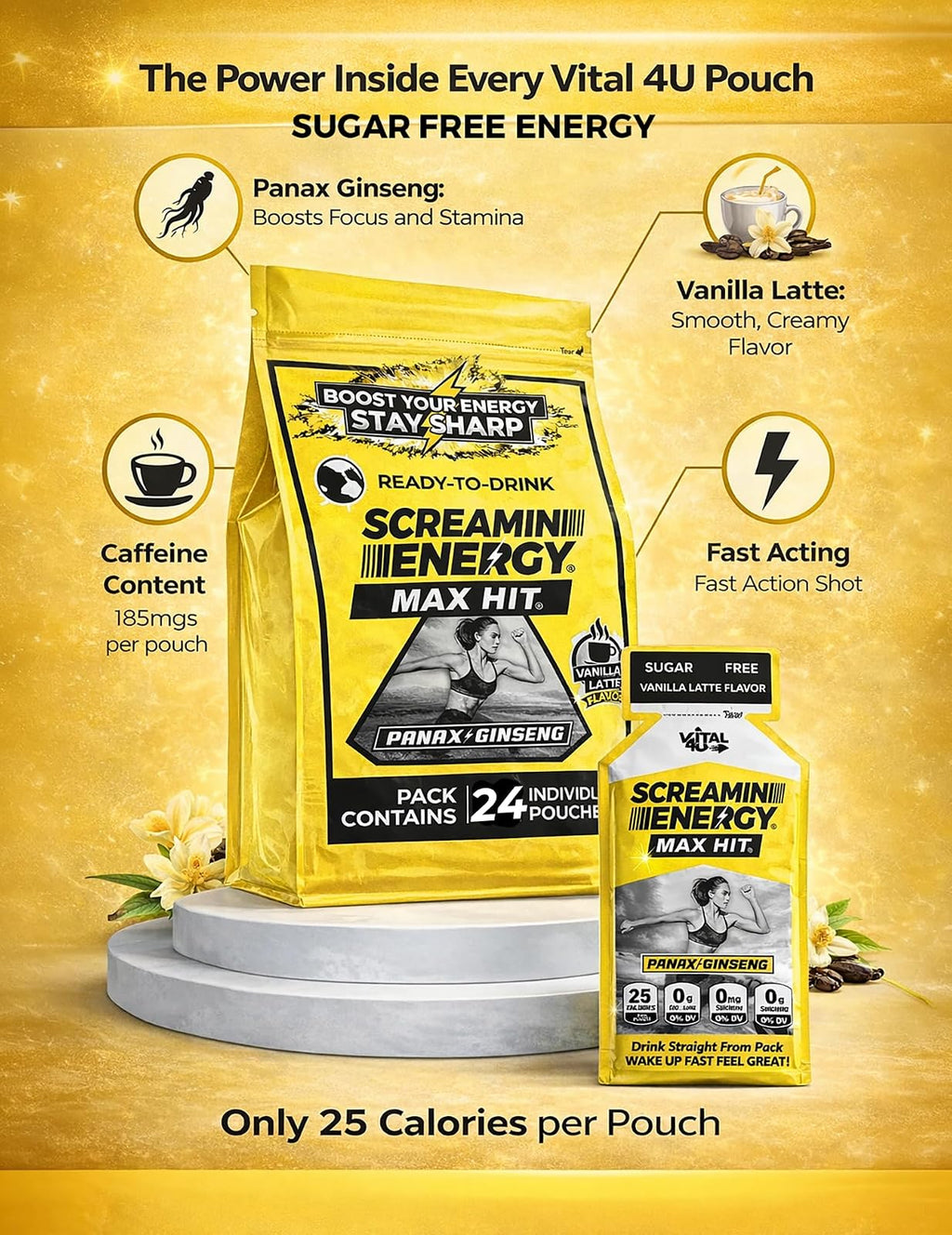 delicious vanilla latte energy drink