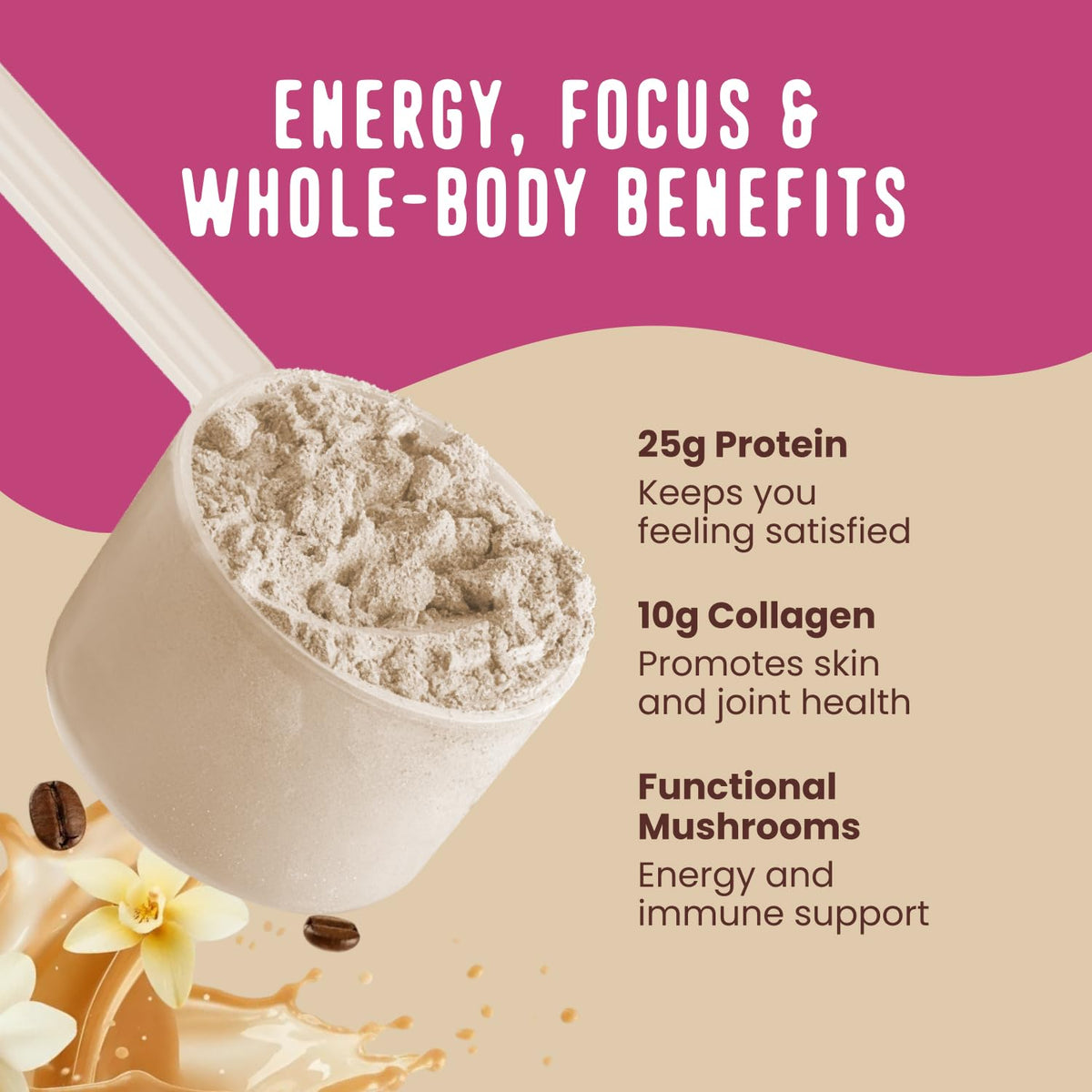 delicious vanilla latte protein drink