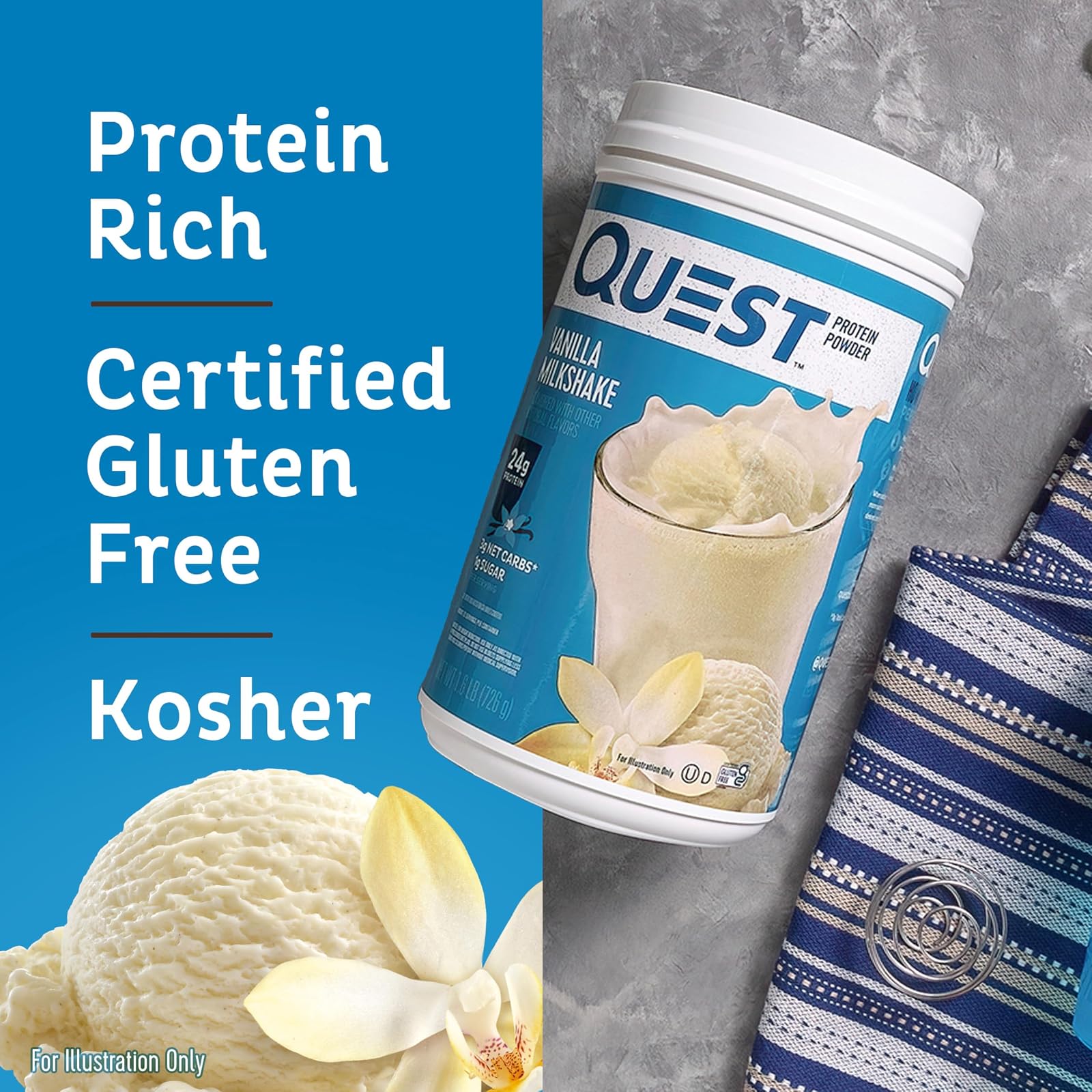 delicious vanilla milkshake protein supplement