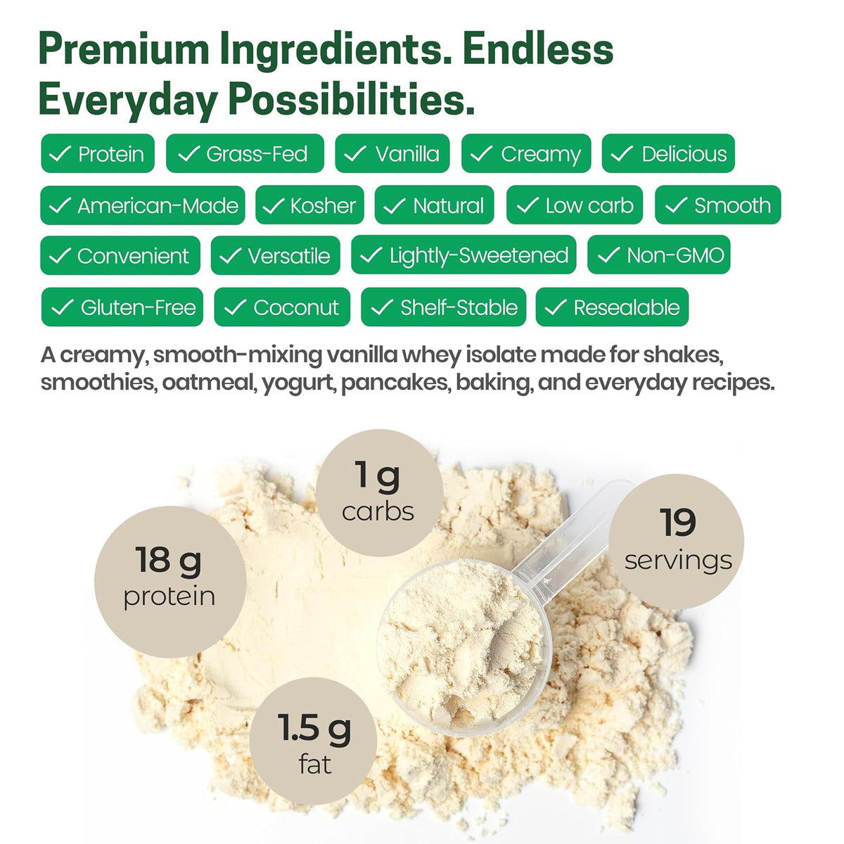 delicious vanilla protein powder
