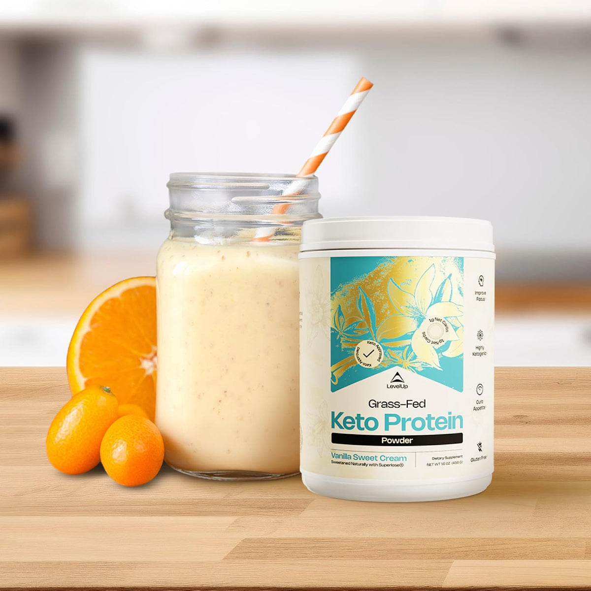 Delicious vanilla whey protein supplement