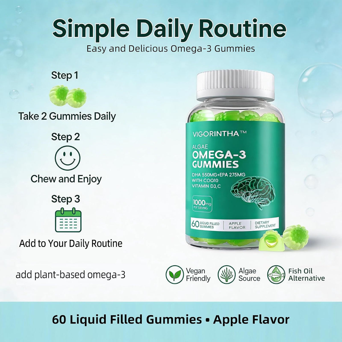 Delicious vegan gummies for omega 3
