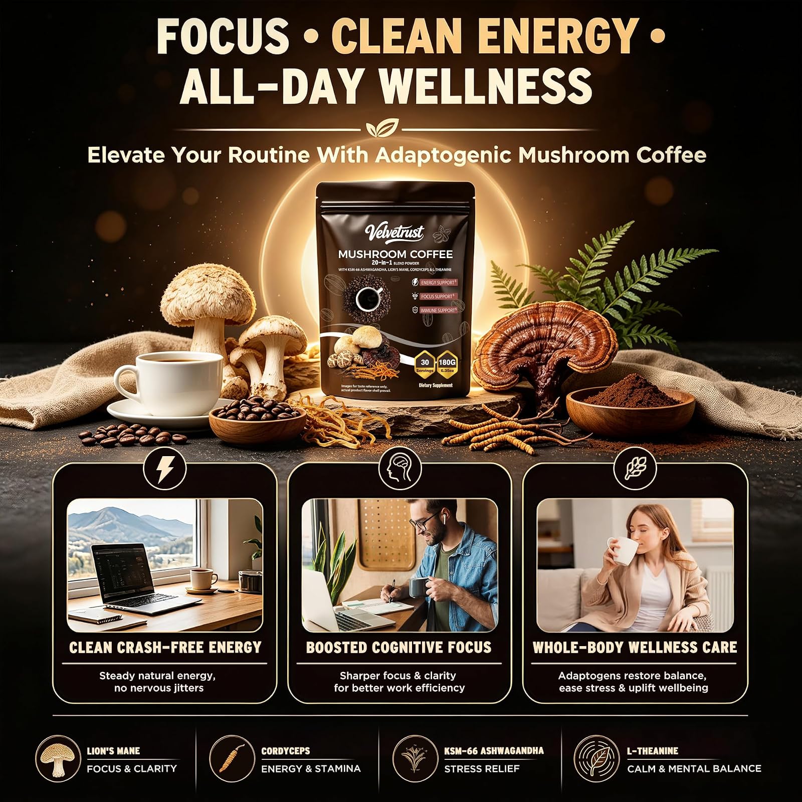Delicious velvetrust mushroom coffee taste