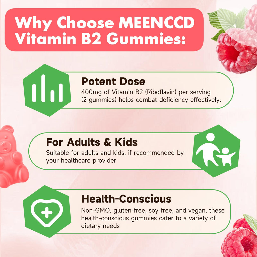 Delicious vitamin B2 gummies for adults