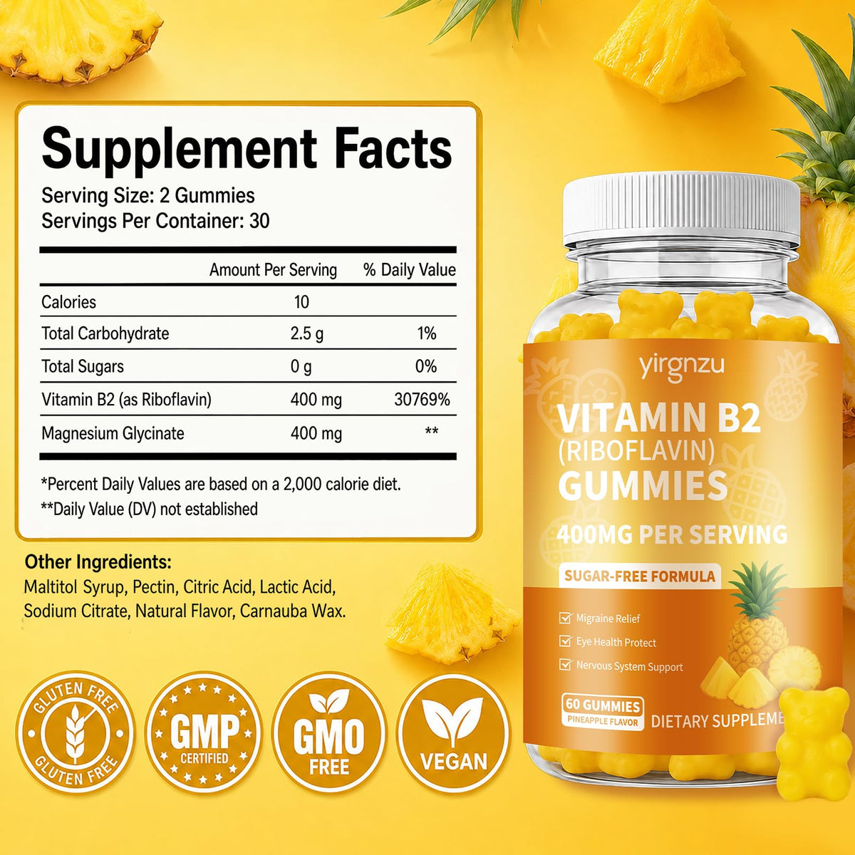 Delicious Vitamin B2 gummy supplements