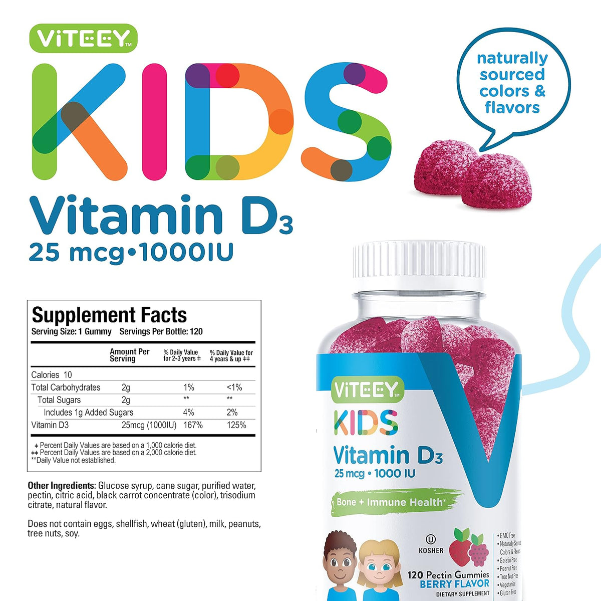 Delicious vitamin D gummies for children