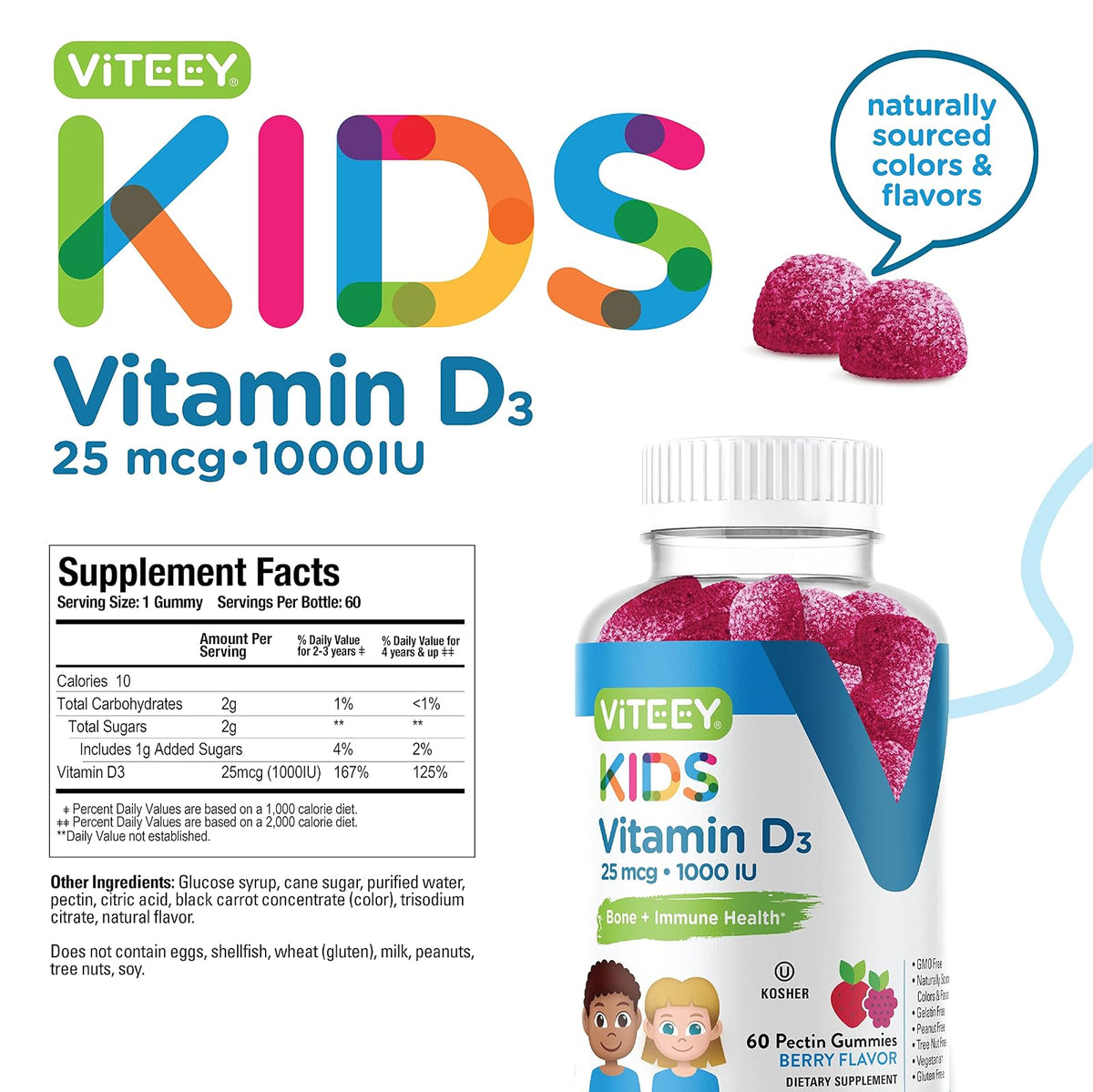 Delicious vitamin D gummies for kids