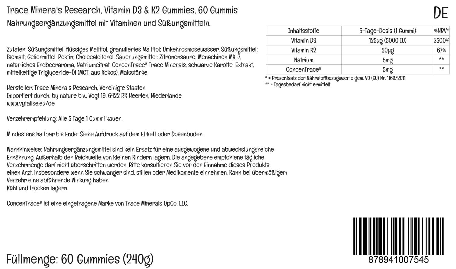 Delicious vitamin D3 gummies for kids