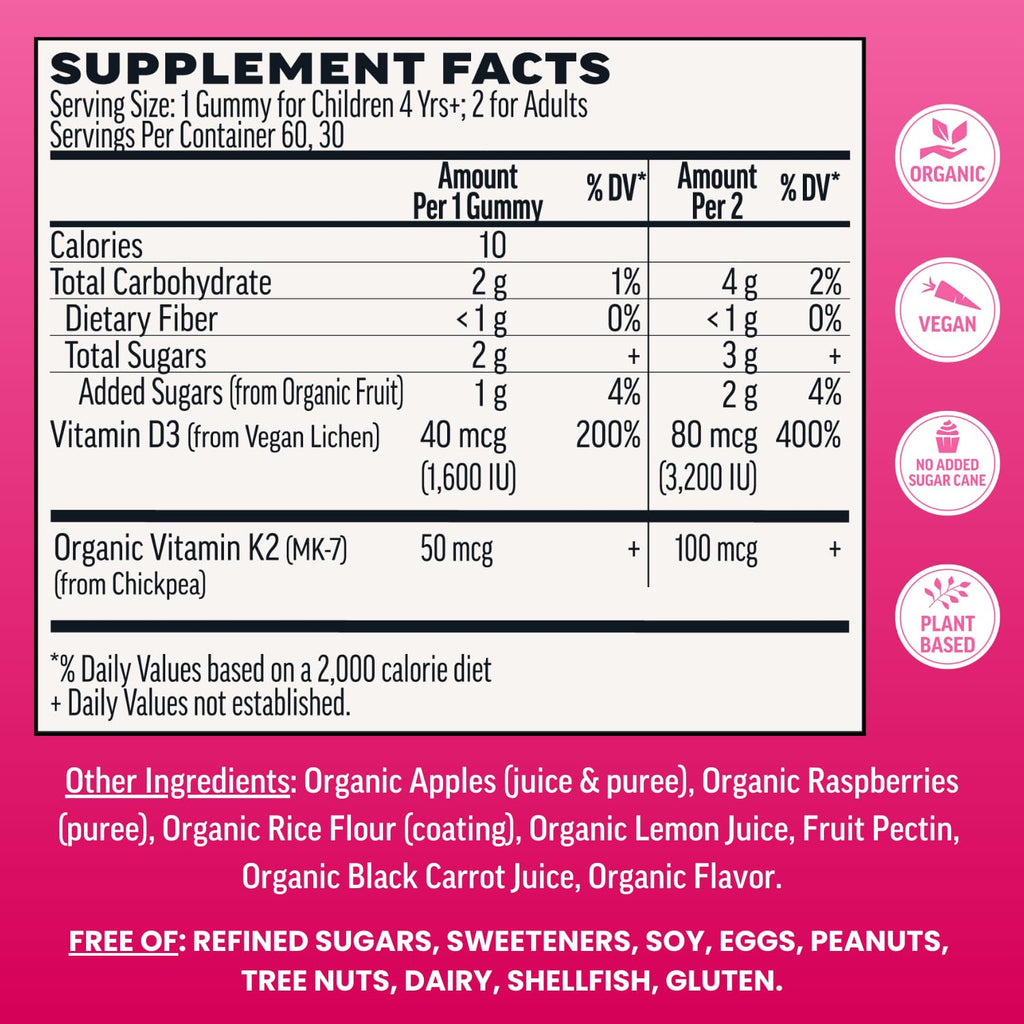 Delicious vitamin D3 gummy supplements