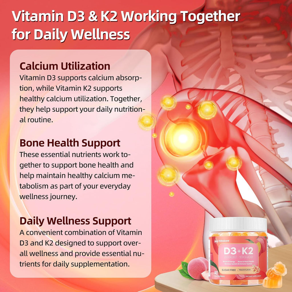 Delicious vitamin D3 K2 gummies