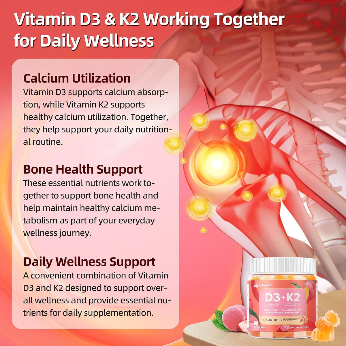 Delicious vitamin D3 K2 gummies