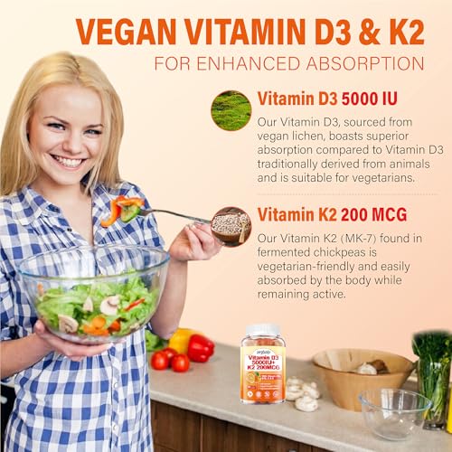 Delicious vitamin D3 K2 gummy supplements