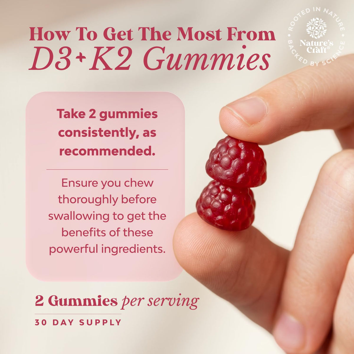 Delicious vitamin D3 K2 gummy vitamins
