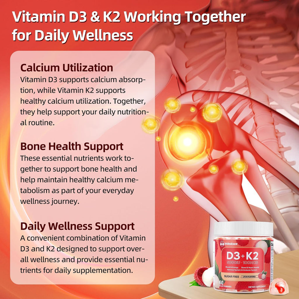Delicious vitamin D3 K2 gummy vitamins