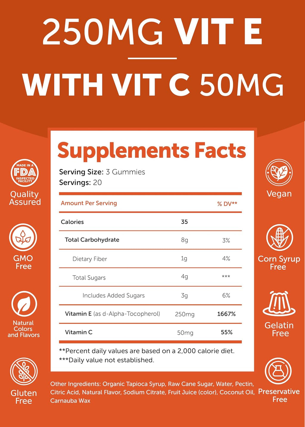 Delicious vitamin E gummies for health