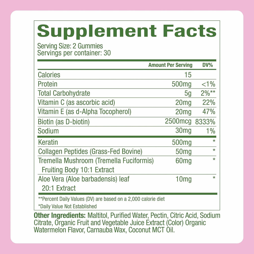 Delicious watermelon gummies for hair health