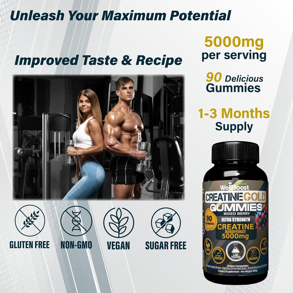 Delicious WellBoost creatine gummy formula