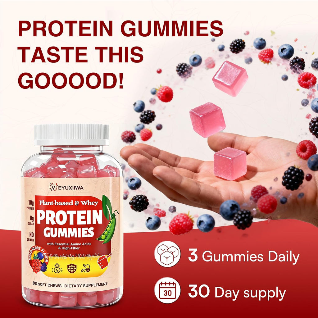 delicious whey and plant protein gummies