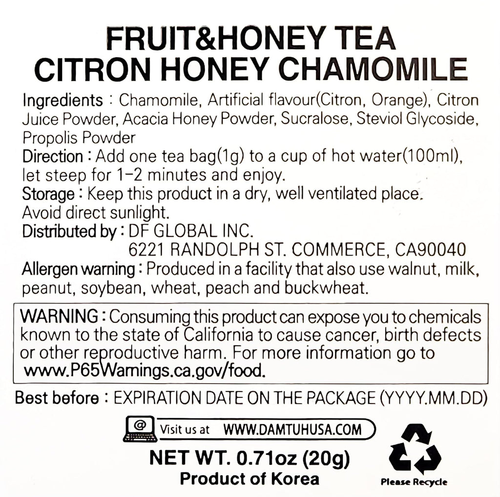 Delicious yuzu honey flavour tea