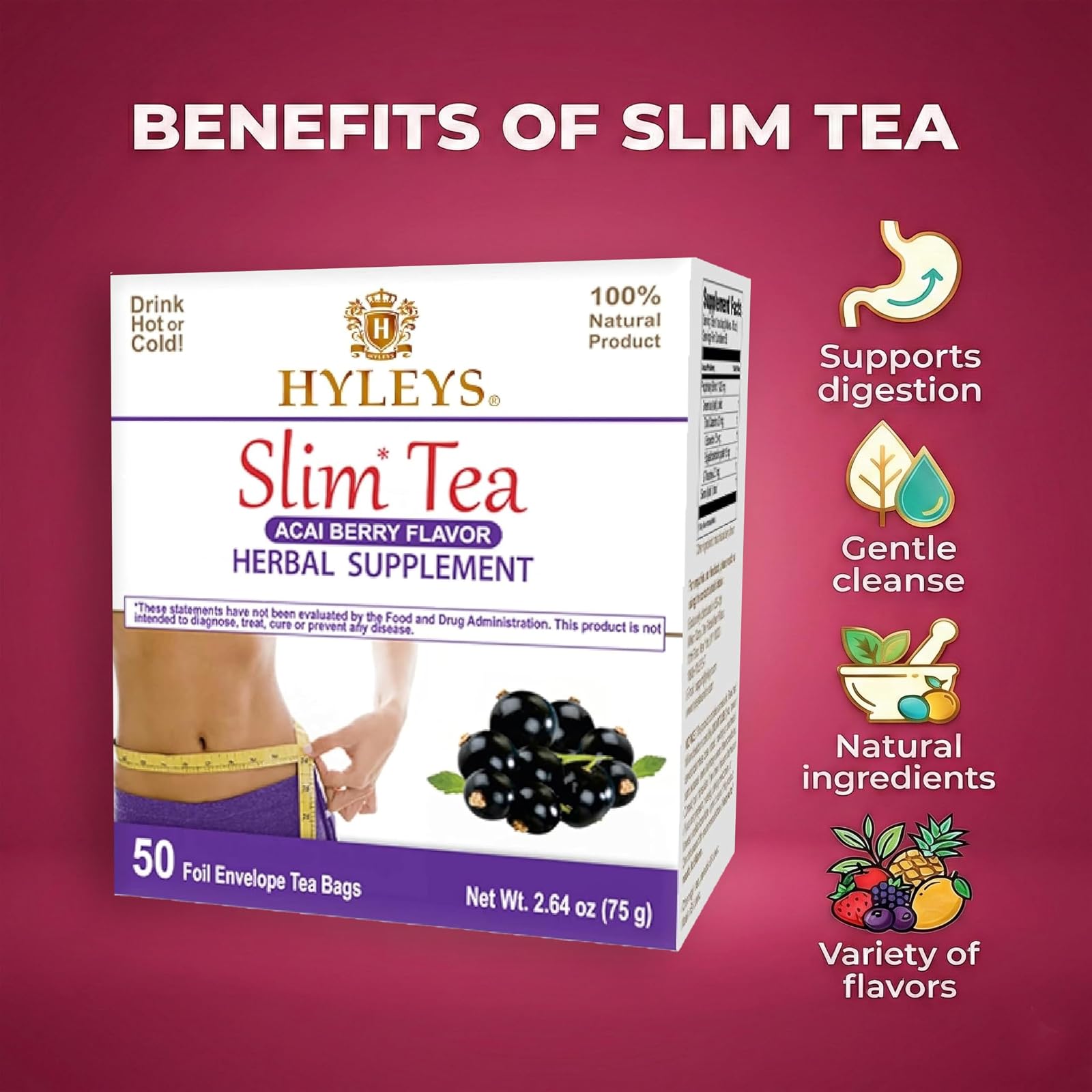 detox herbal tea with acai berry
