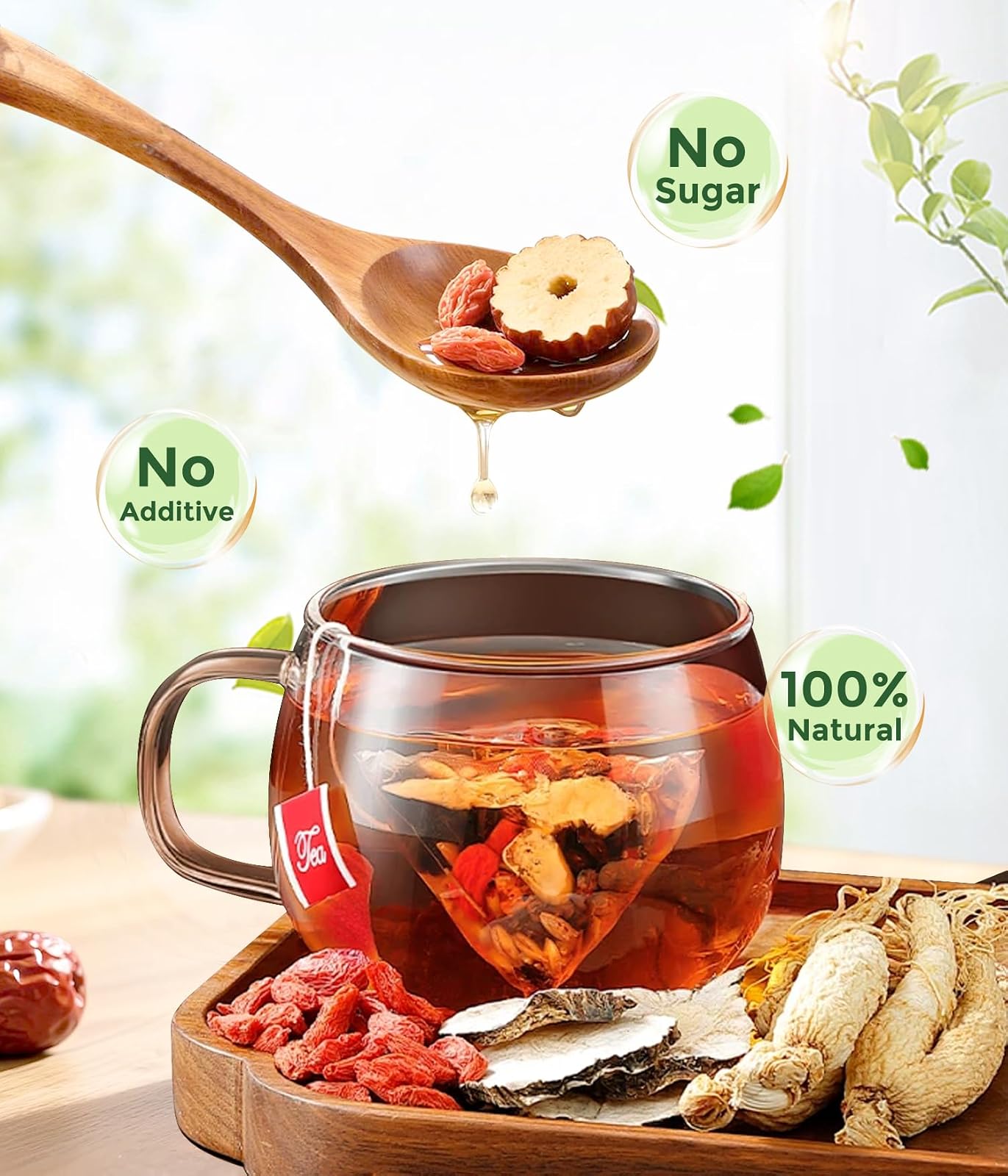 detox herbal tea with ginseng