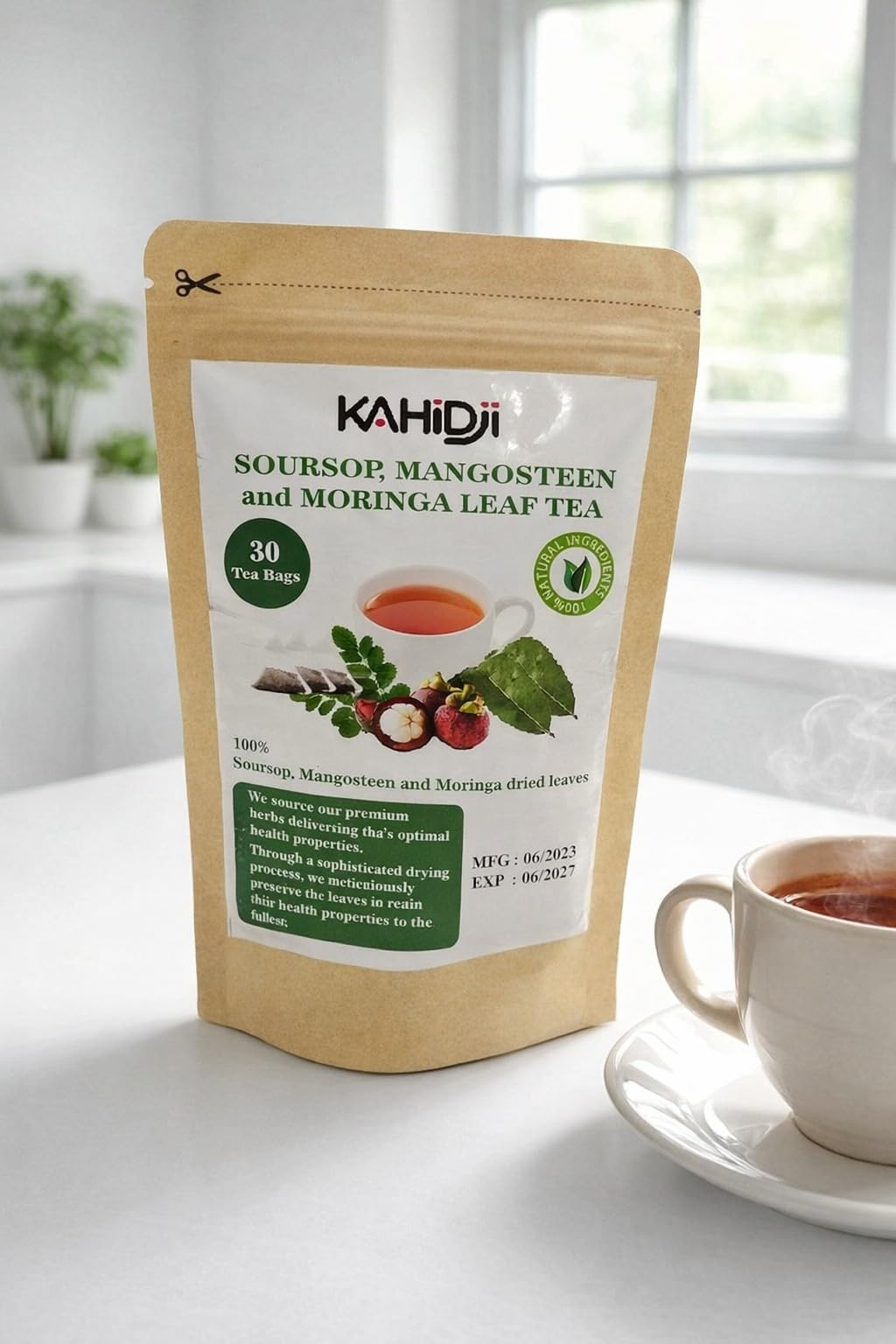 Detox herbal tea with soursop