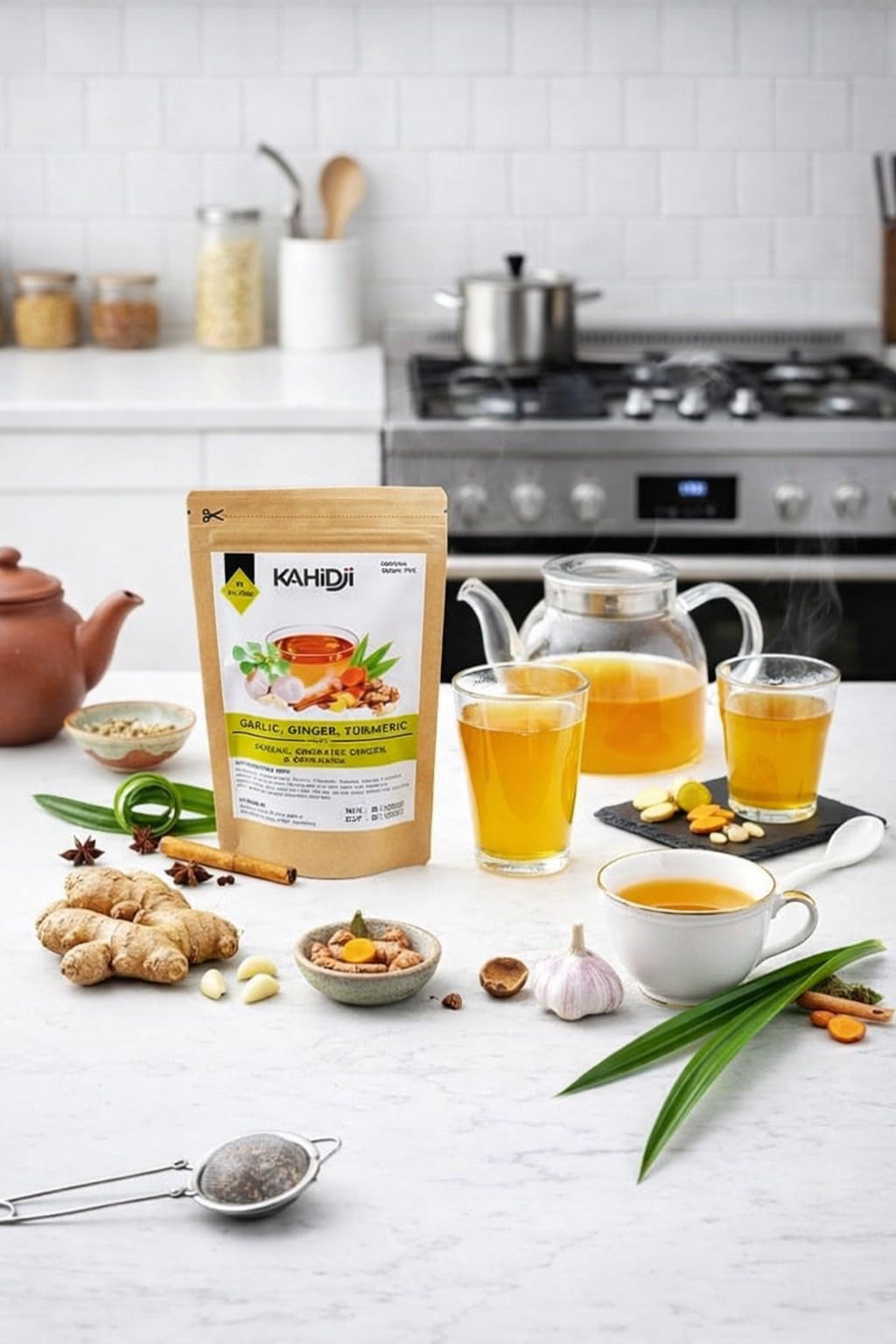 detox herbal tea with turmeric