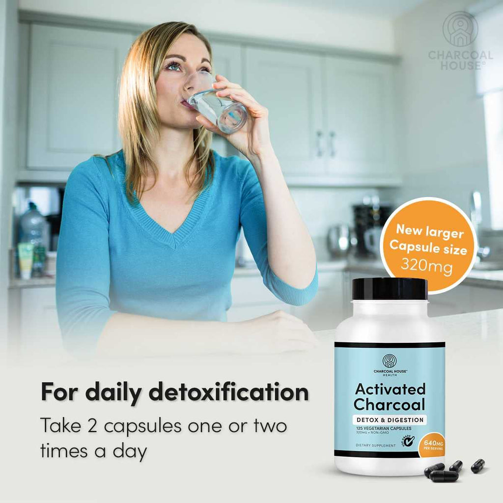 detox support activated charcoal capsules