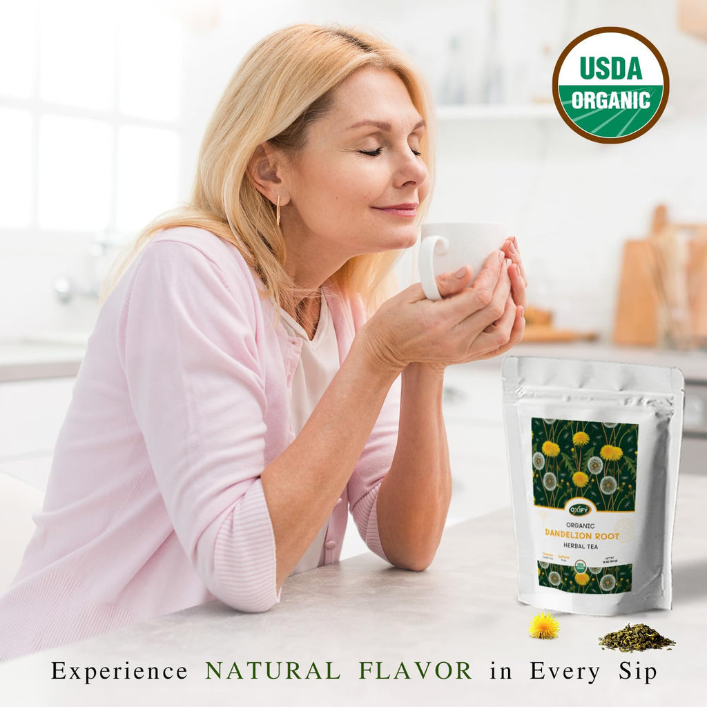 Detoxifying dandelion root herbal tea