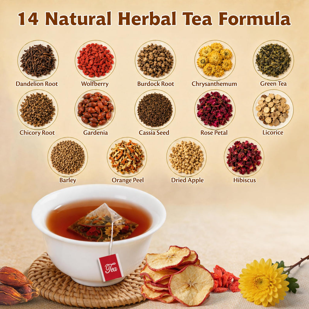 Detoxifying dandelion tea bags